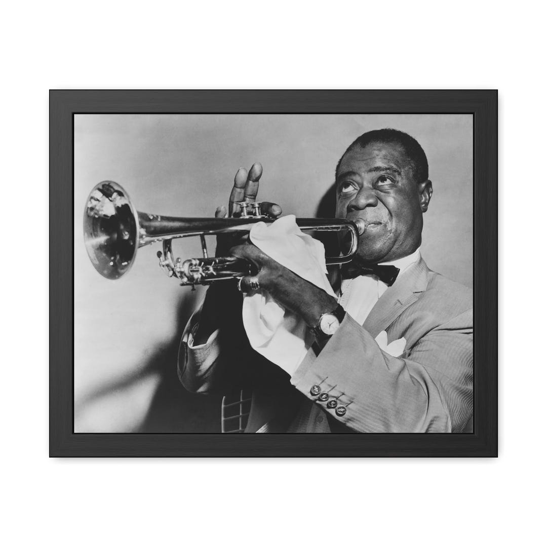 Louis Armstrong - Jazz Legend Trumpet Portrait - High Resolution Print ...