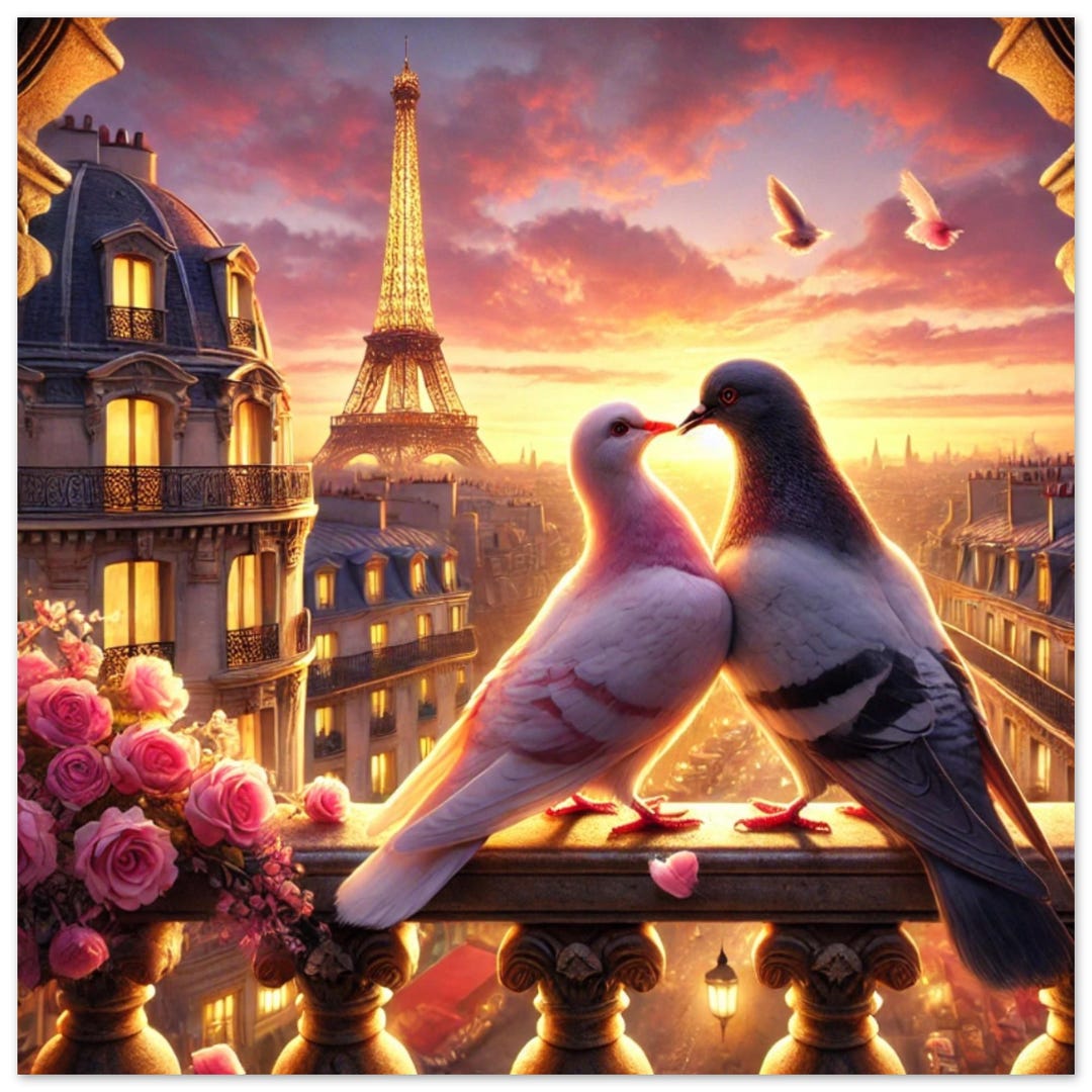 Pigeons in Paris Poster 2 - Etsy
