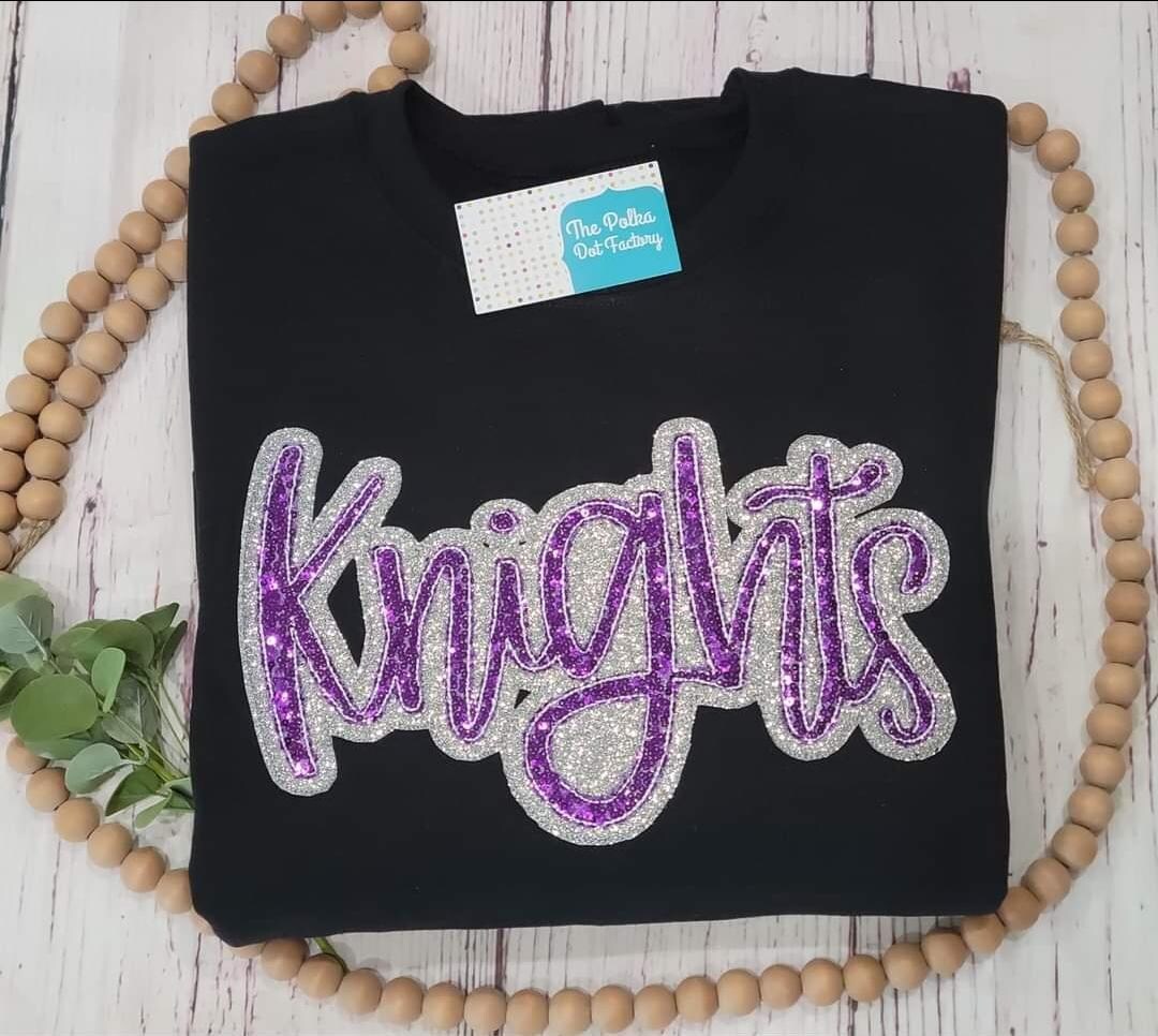 KNIGHTS Sequin Glitter Htv Sweatshirt, Crewneck Sweatshirt, Sequin ...