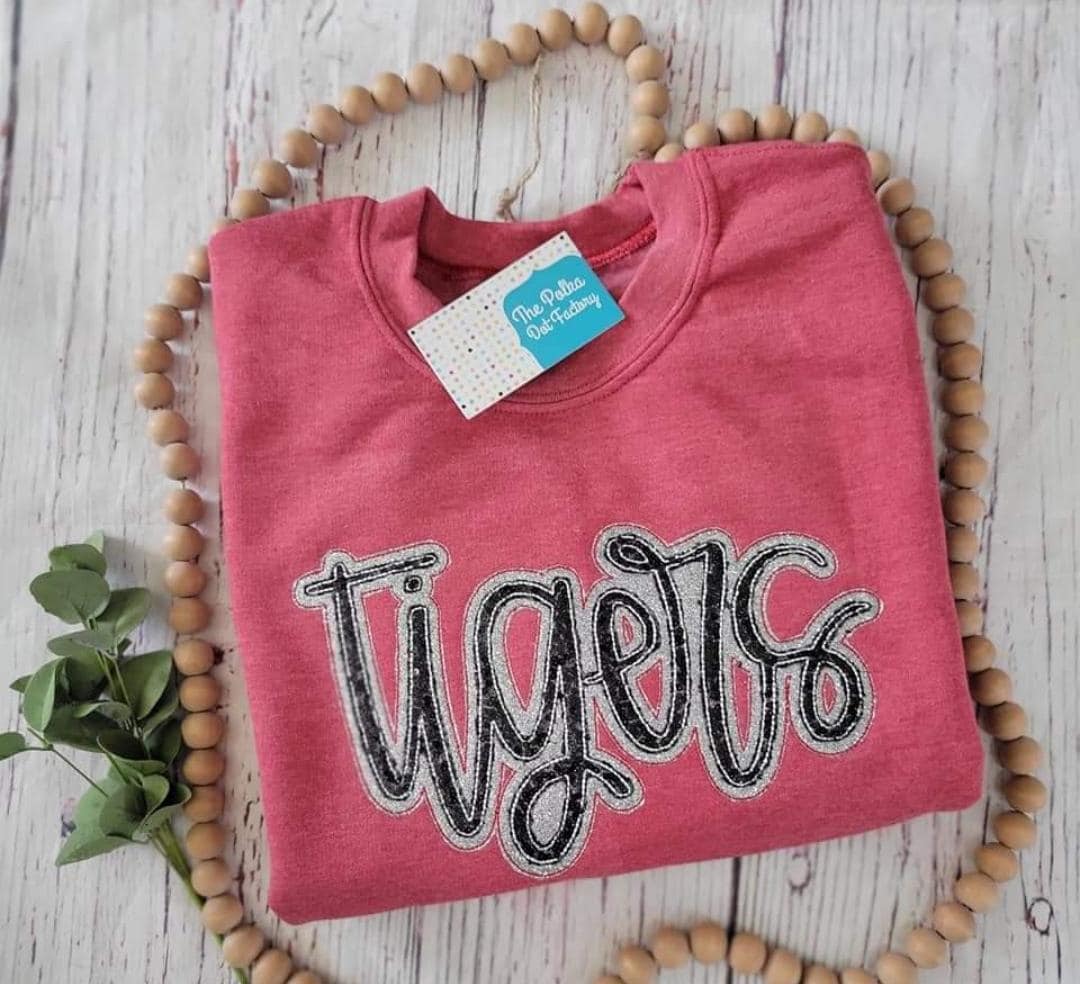 TIGERS Sequin Glitter Htv Sweatshirt, Crewneck Sweatshirt, Sequin ...