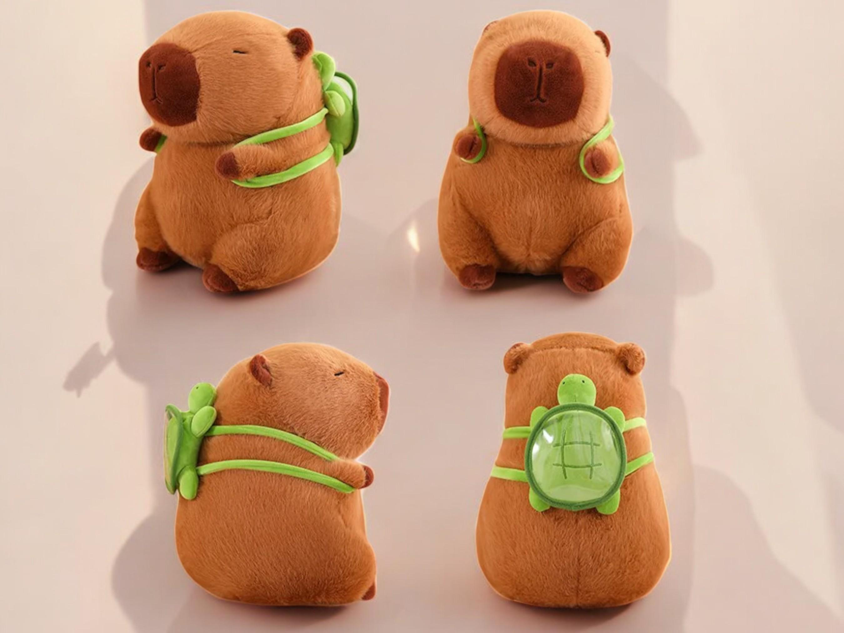 Cute Capybara Plush Toy Soft Stuffed Animal, Fluffy Capibara Doll ...