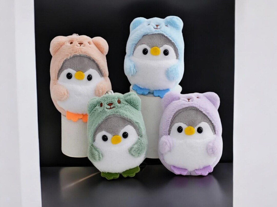 Cute Penguin Plush Toy Keychain 4 Colors, 7CM Stuffed Animal Doll Gift ...