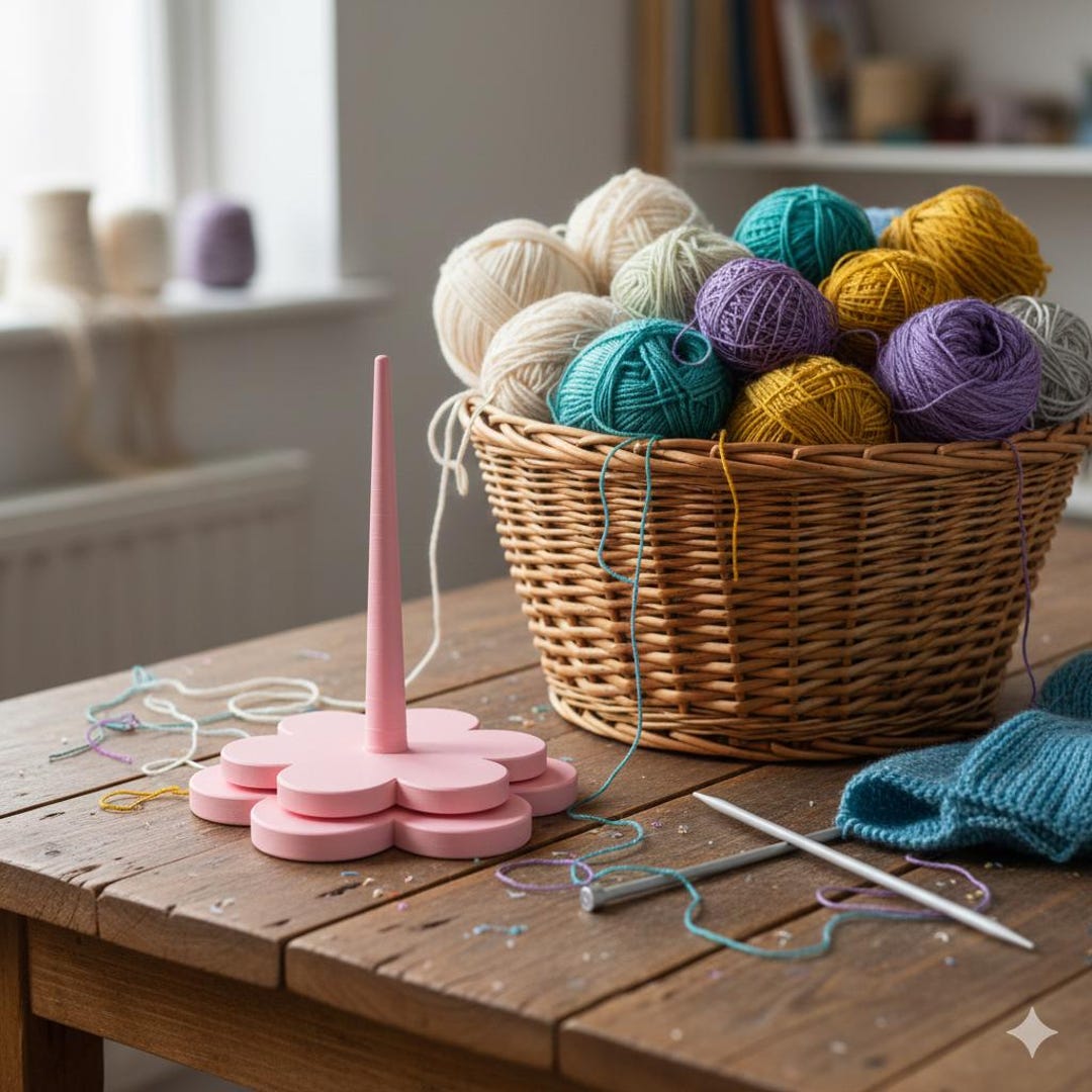 Flower Yarn Spinner for Knitting and Crochet, Spinning Yarn Holder With ...