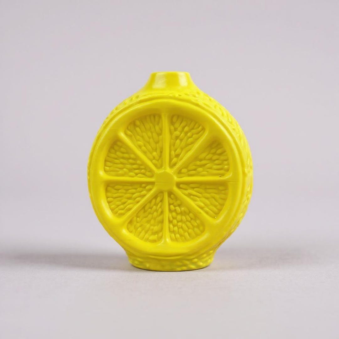 3D Printed Lemon Vase – Bright Yellow Citrus Fruit Decor for Kitchen or ...