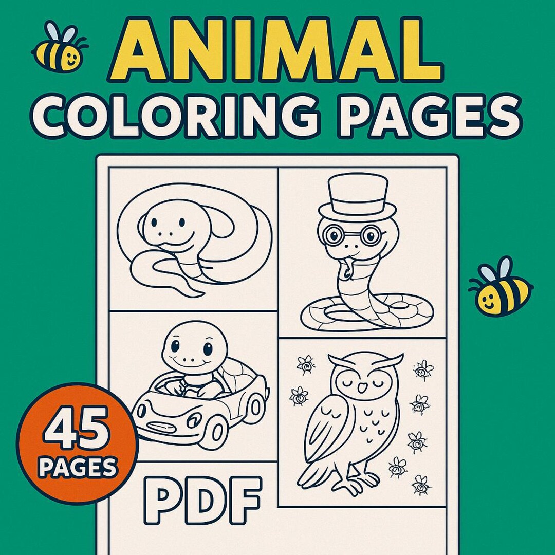 45 Printable Animal Coloring Pages for Kids – Fun & Cute Zoo, Farm ...