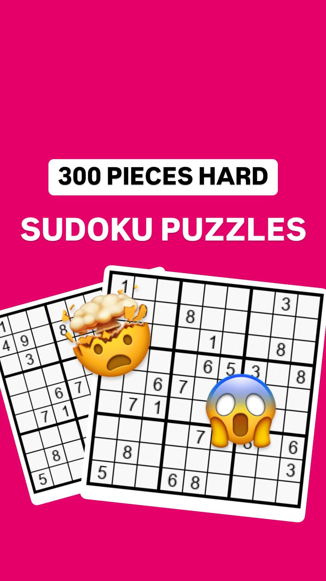 300 Hard Sudoku Puzzles – Printable PDF for Adults With Instructions ...