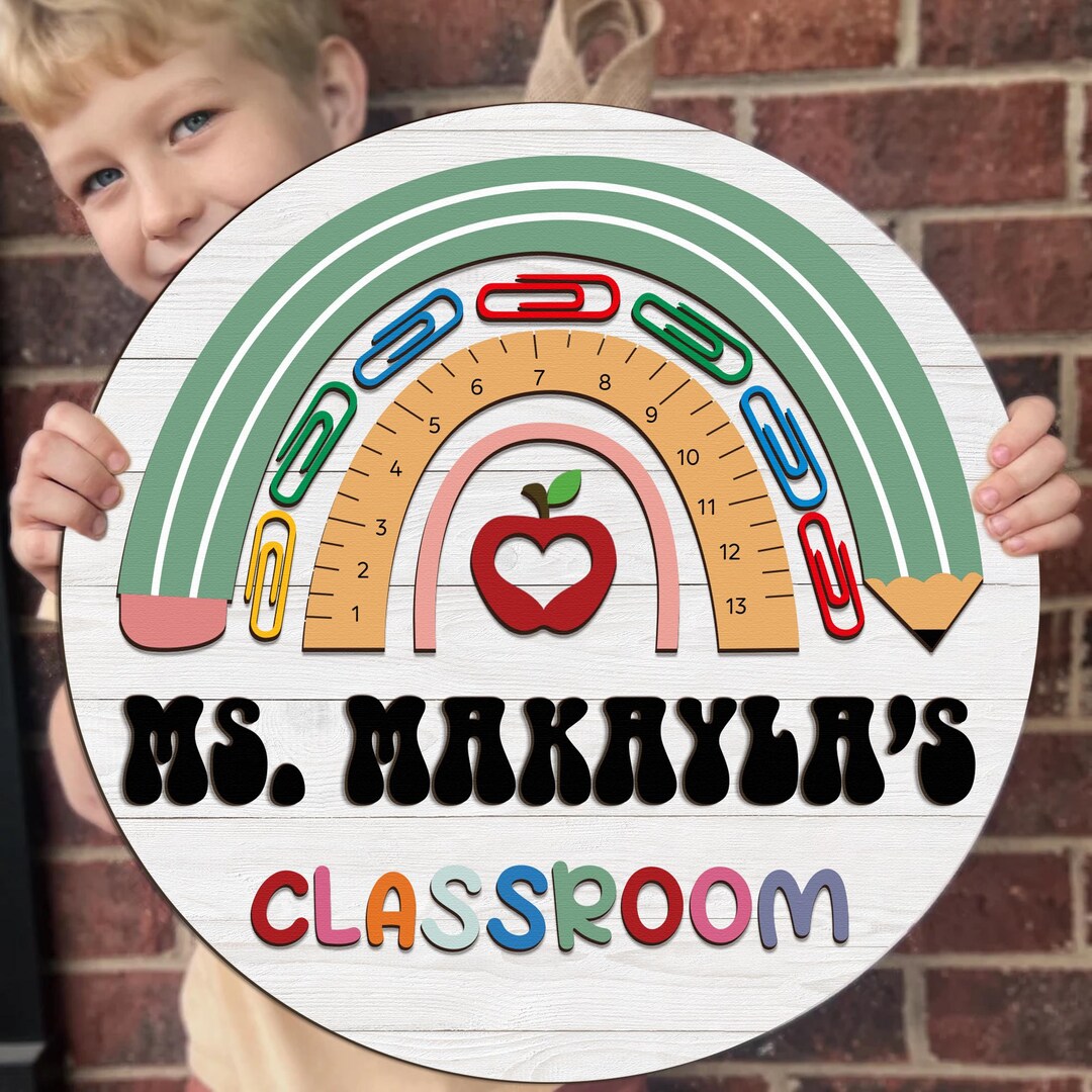 Personalized Teacher Door Sign, Teacher Name Sign, Teacher Door Hanger ...