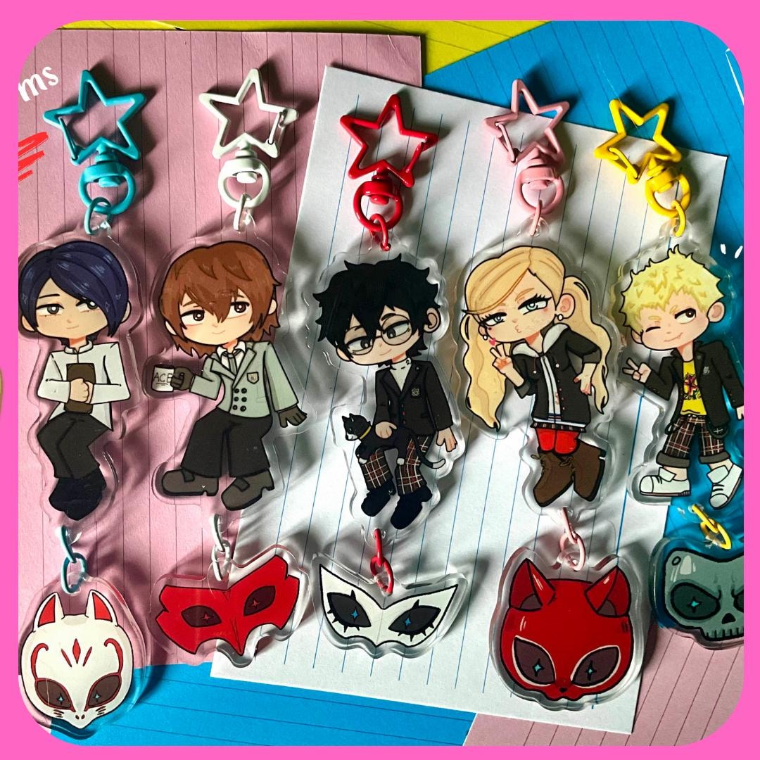 P5 Persona Inspired Acrylic Keychains | Connection Charms - Etsy