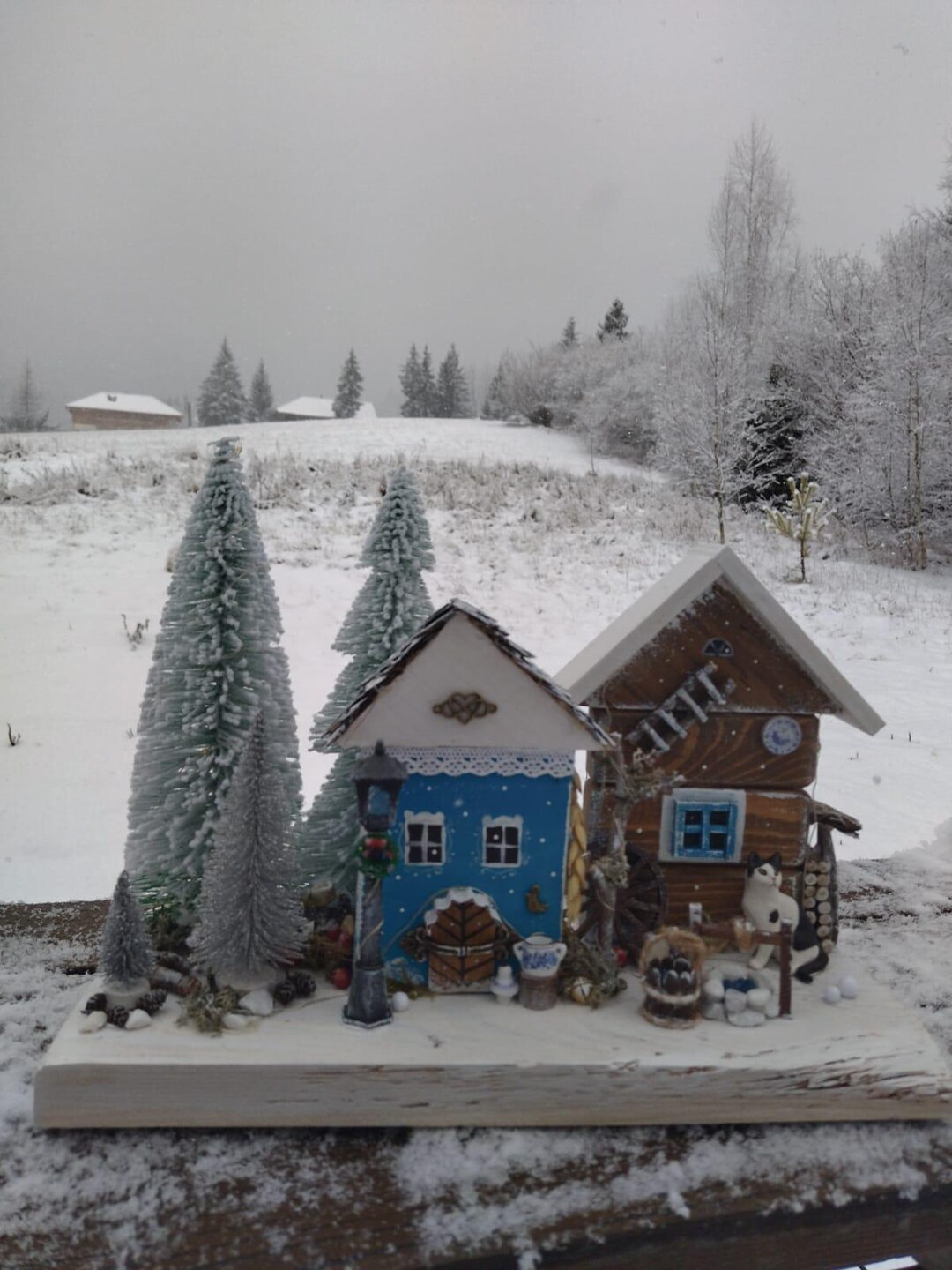 Winter Fairy Tale Diorama Miniature Wooden Houses in a Snowy Forest - Etsy