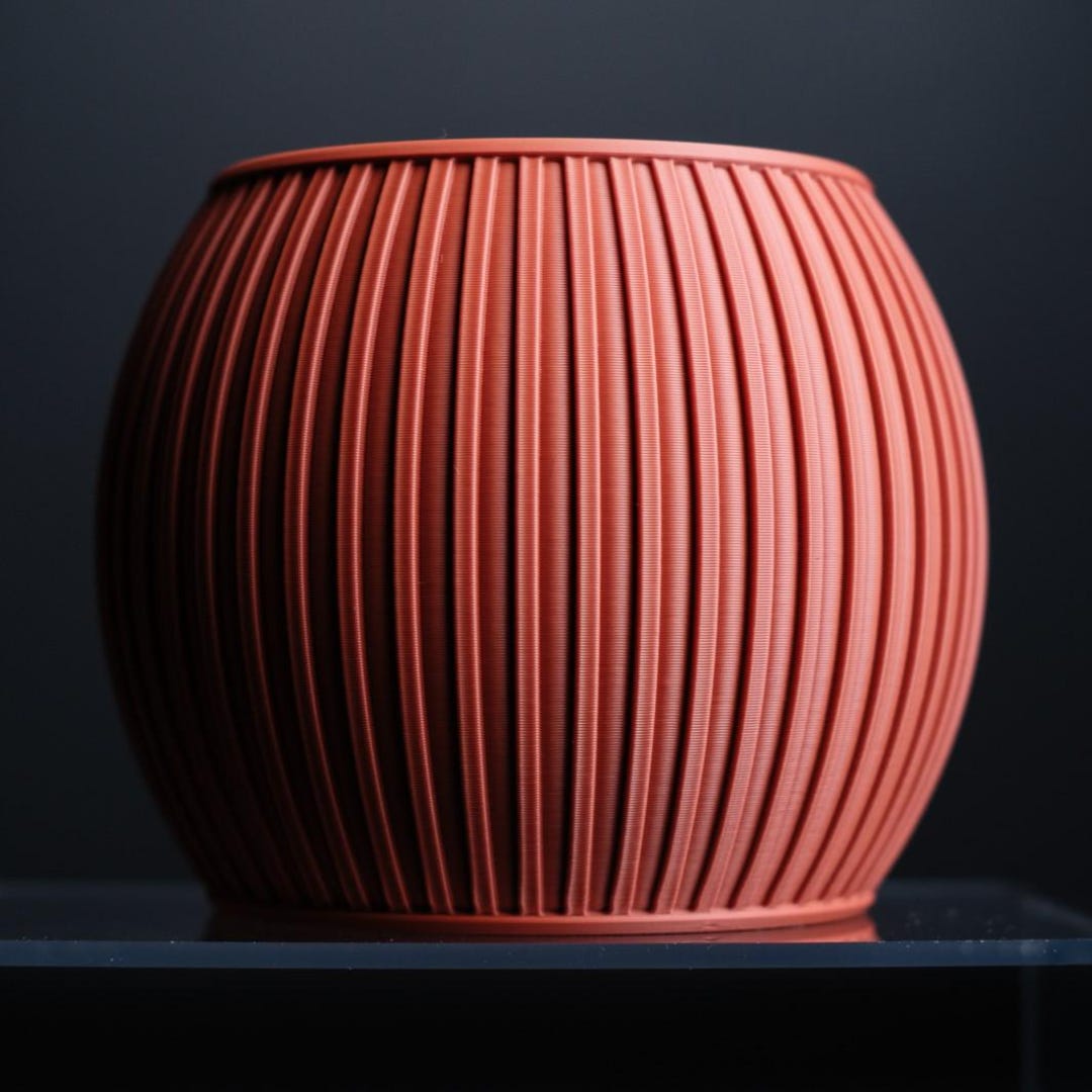 Halo Planter Modern Ribbed Flower Pot, Decorative Minimalist Plant Pot ...