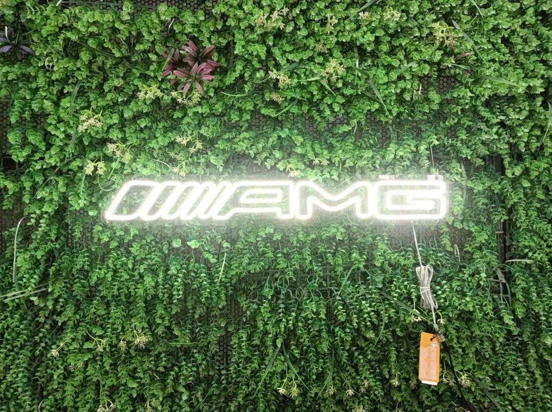 Neon Sign AMG Mercedes Logo, Neon Sign AMG Mercedes, Neon Sign Garage ...