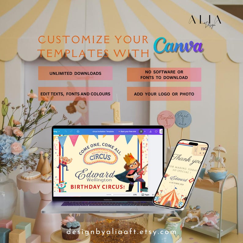 Circus Seating Chart Template - Editable Canva Design (digital Download ...