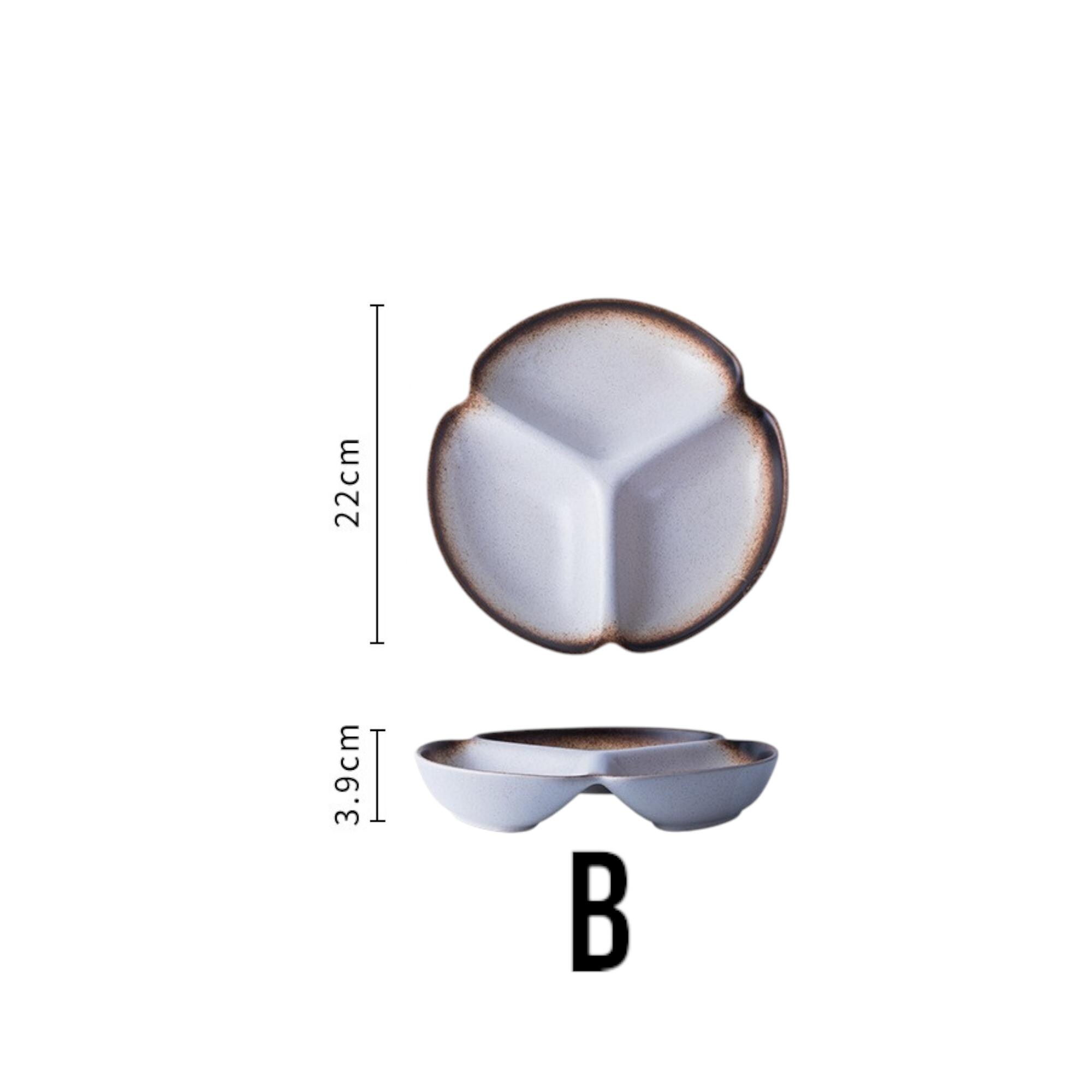 Modern Ceramic Divided Plate - Handmade Sectional Dinnerware, Unique ...