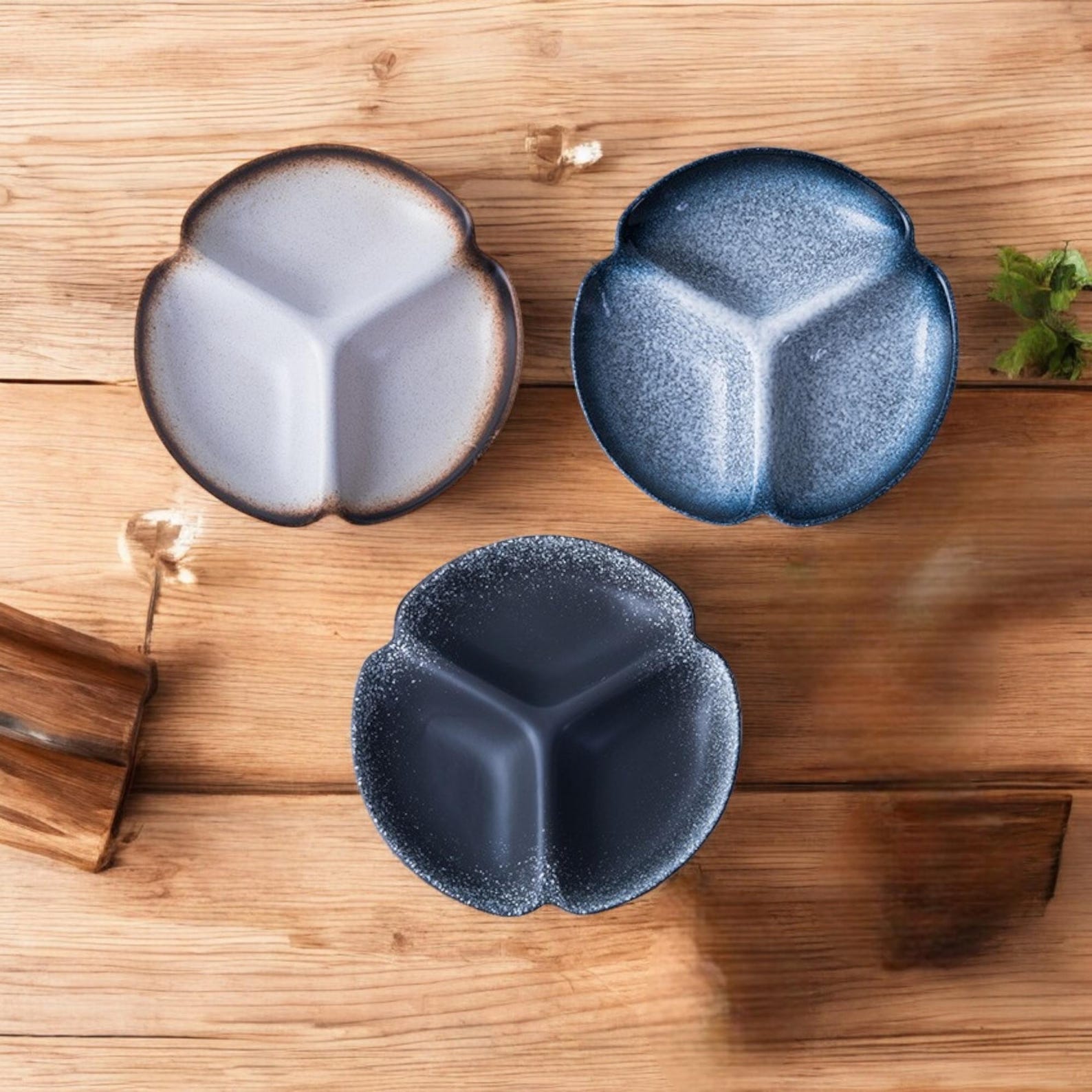 Modern Ceramic Divided Plate - Handmade Sectional Dinnerware, Unique ...