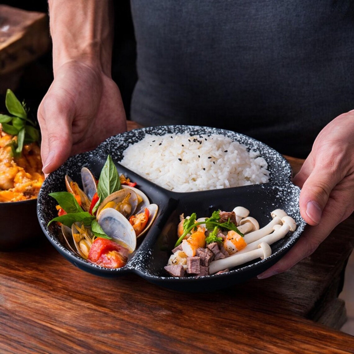 Modern Ceramic Divided Plate - Handmade Sectional Dinnerware, Unique ...