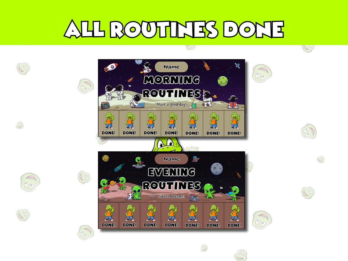 Personalized Kids Routine Chart, Morning & Evening Routine, Bedtime ...