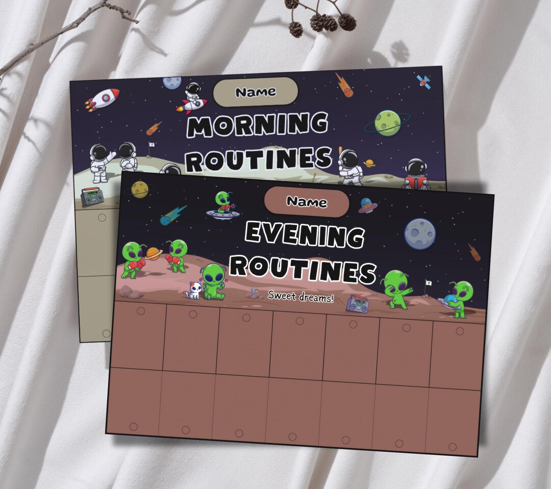 Personalized Kids Routine Chart, Morning & Evening Routine, Bedtime ...