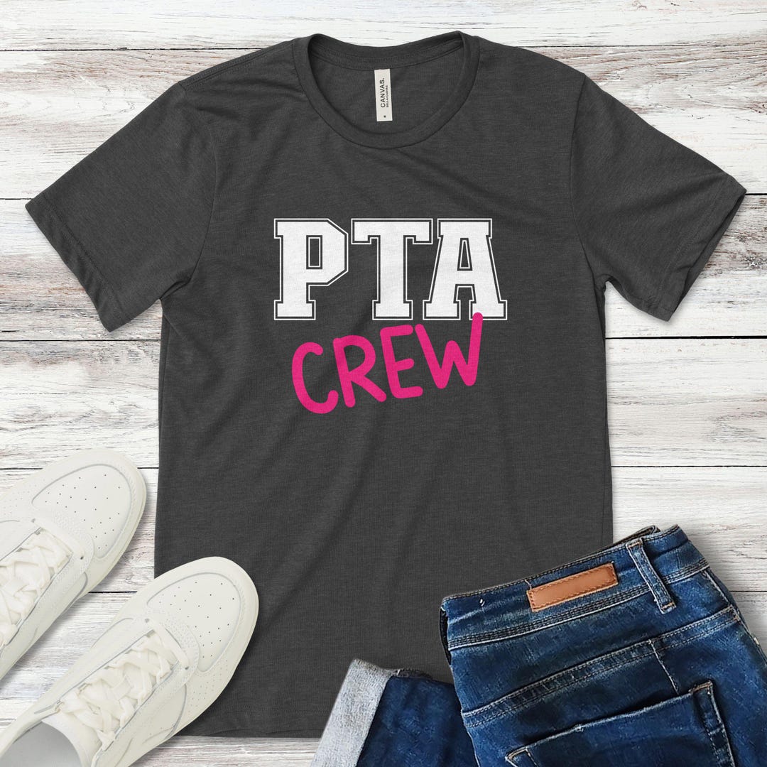 PTA Crew Shirt for Moms, Funny School Spirit T-shirt for PTA Members ...