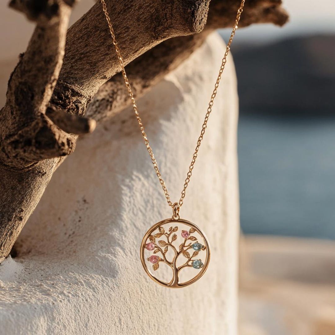 Custom Family Tree Necklace With Birthstones - Etsy