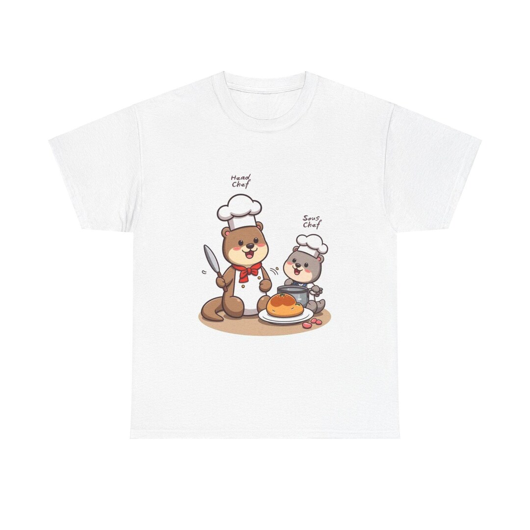 Overcooked Otter/baby Otter Head/sous Chef T-shirt Cute, Couple, Gaming ...