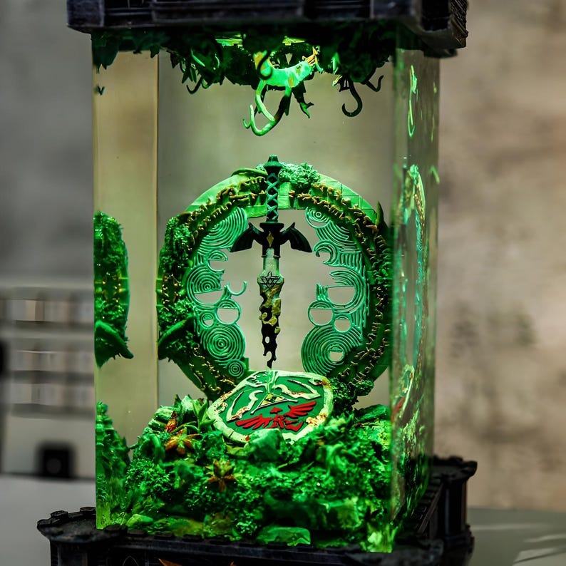 Diorama Totk Link Zelda Epoxy Lamp, Link Zelda Night Light ,link Home ...