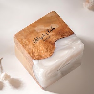 Elegant Custom Engagement Ring Box , Handmade Resin and Wood , Unique Proposal & Bridal Gift - Etsy