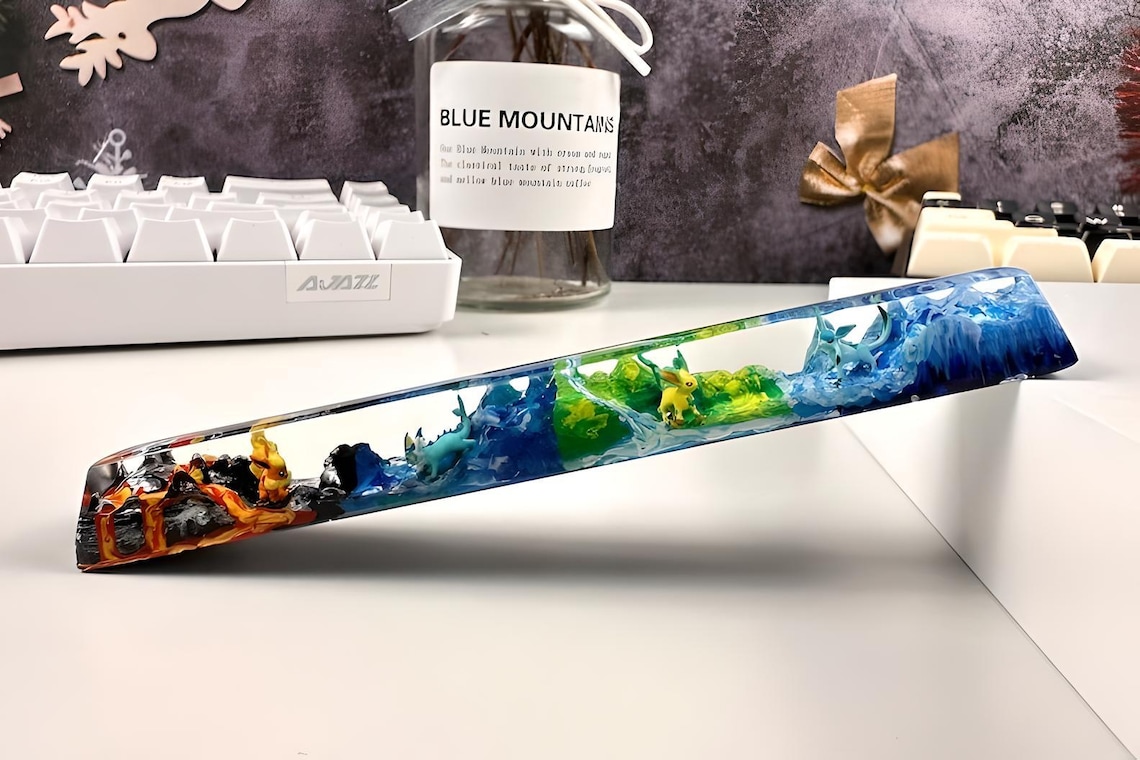 Resin Keycap, Spacebar Keycap, Custom Keycap, Eevee Evolution Pokemon ...