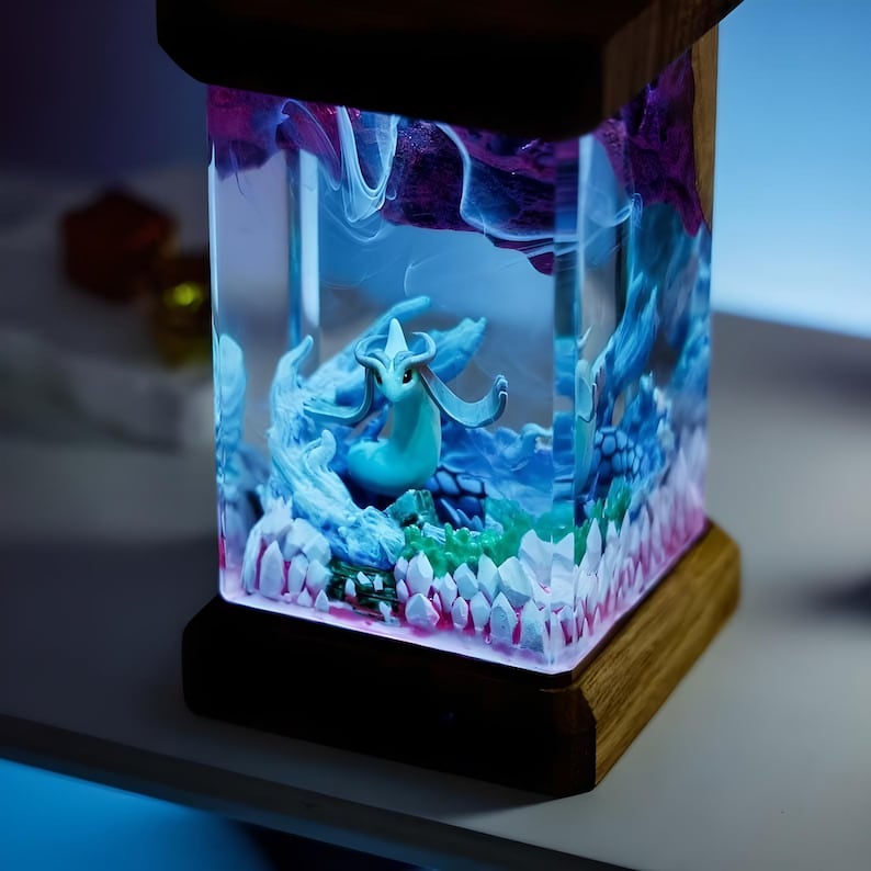 POKEMON WORLD Resin Epoxy Lamp, Eevee Pokemon Lamp, Custom Resin Night ...