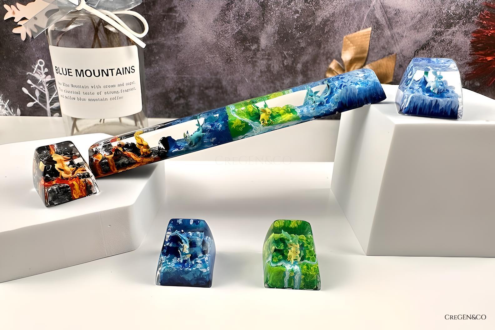 Resin Keycap, Spacebar Keycap, Custom Keycap, Eevee Evolution Pokemon ...
