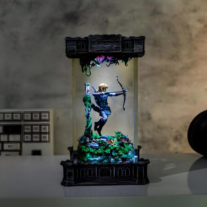 Diorama Totk Link Zelda Epoxy Lamp, Link Zelda Night Light ,link Home ...