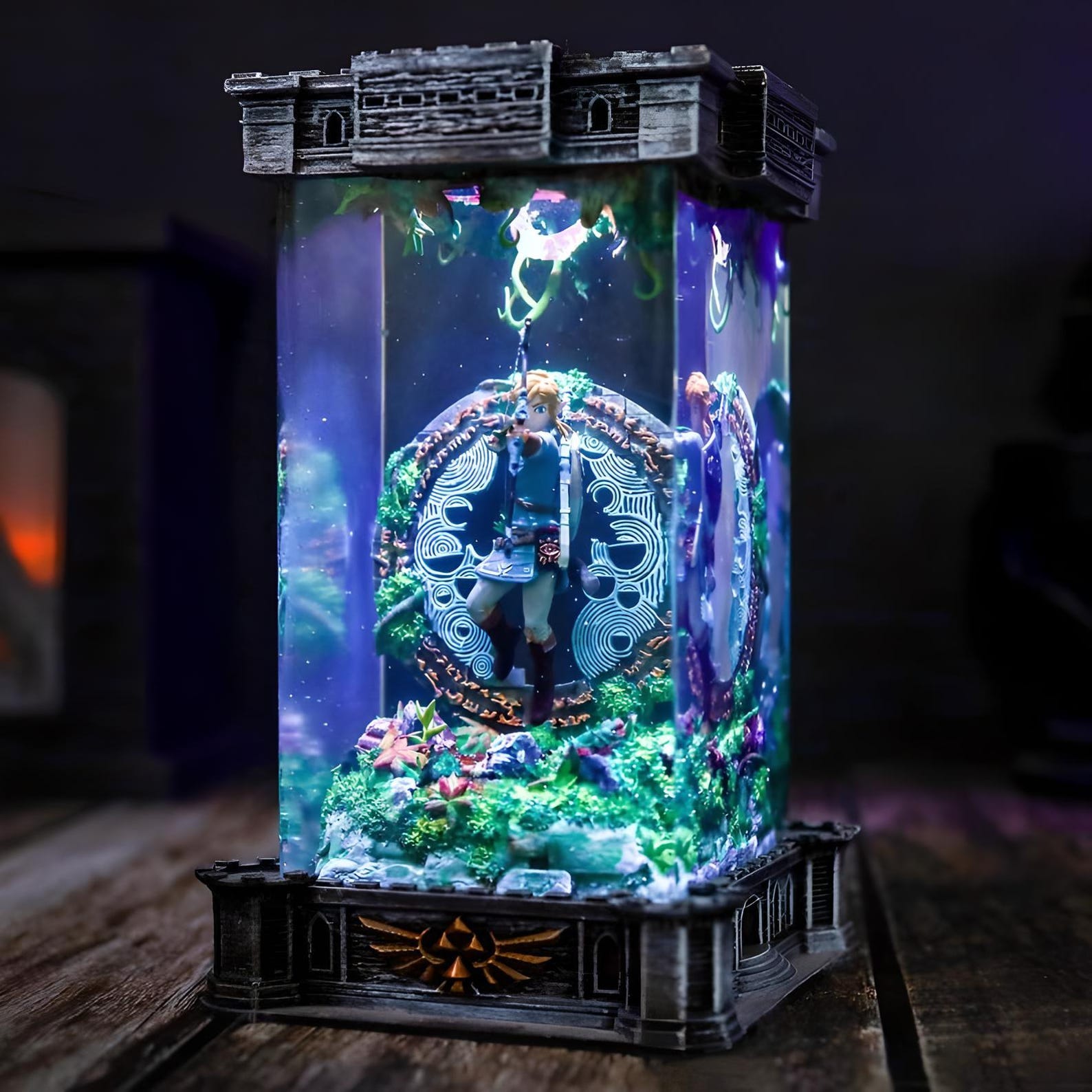 Diorama Totk Link Zelda Epoxy Lamp, Link Zelda Night Light ,link Home ...