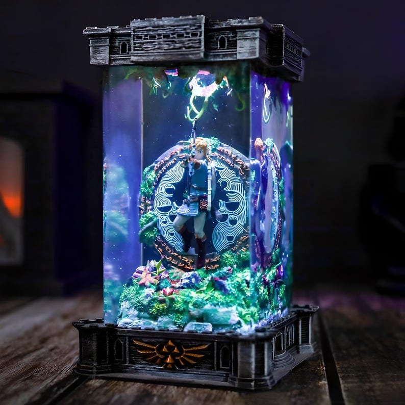 Diorama Totk Link Zelda Epoxy Lamp, Link Zelda Night Light ,link Home ...