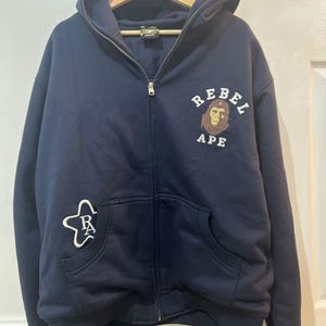 Bape Full Zip Hoodie - Etsy Denmark Bape Full Zip Hoodie - Etsy Denmark