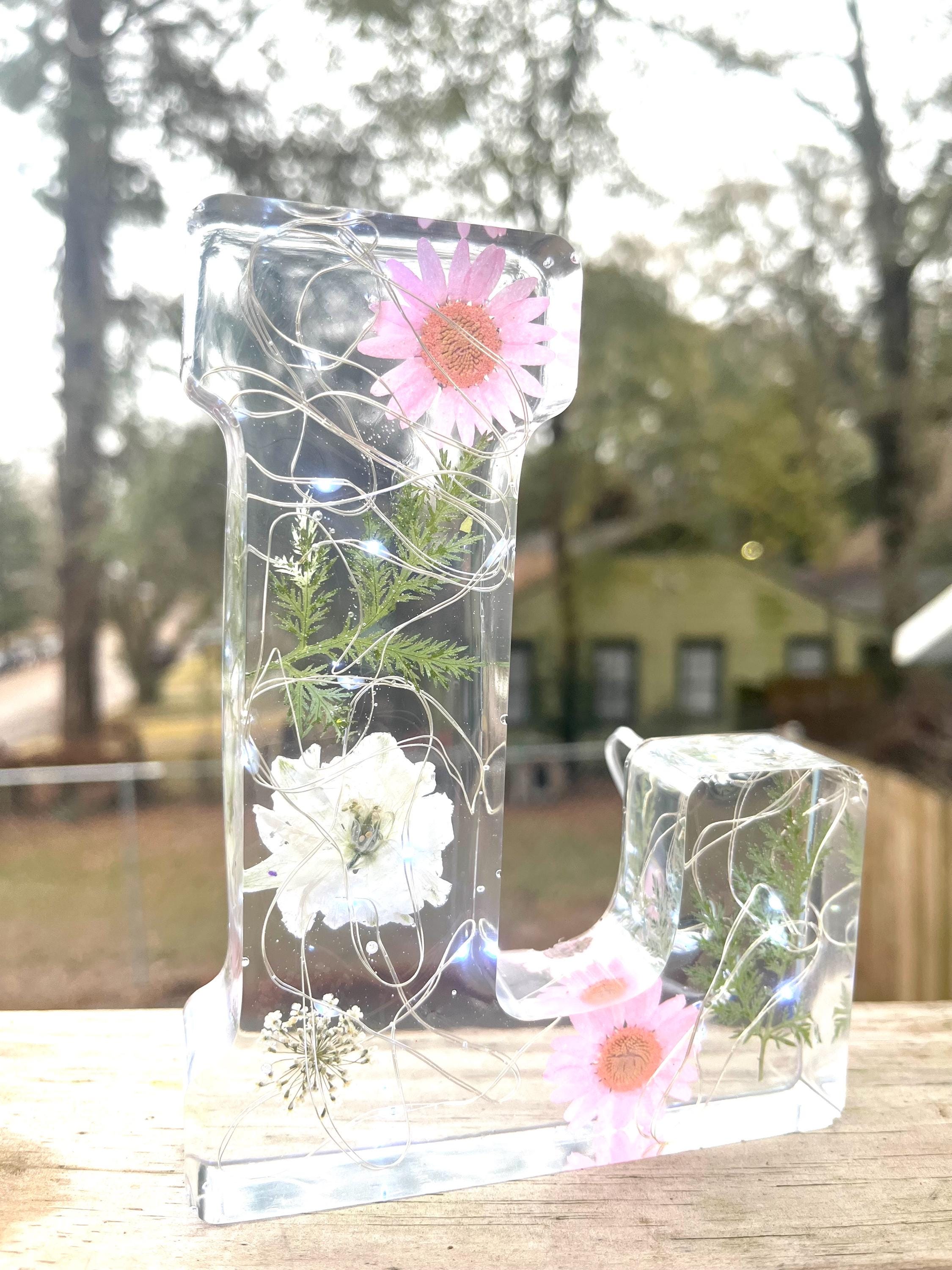 Floral Resin Letter Initials, Unique Custom, Giant Resin Letter, Fairy ...