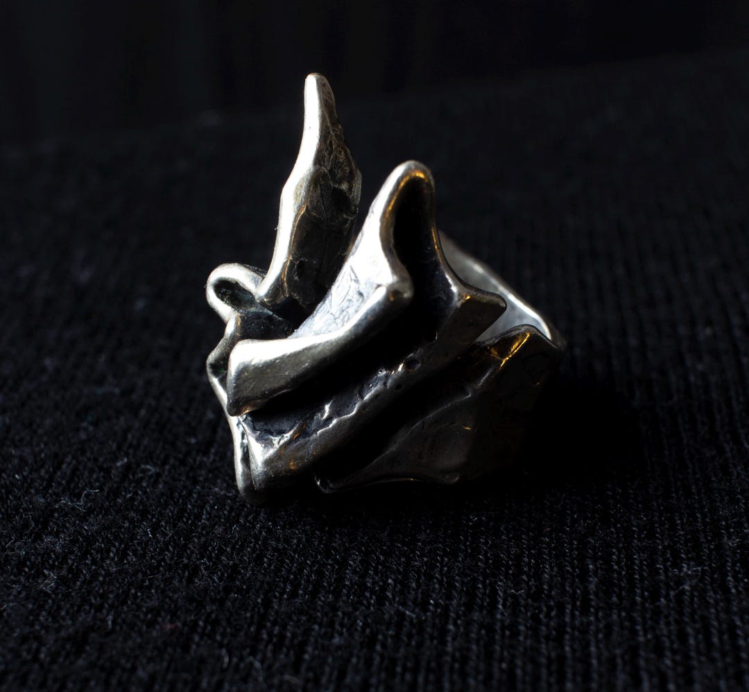 Alfred Karram Brutalist Modernist Sterling Silver Ring, Fully Signed ...