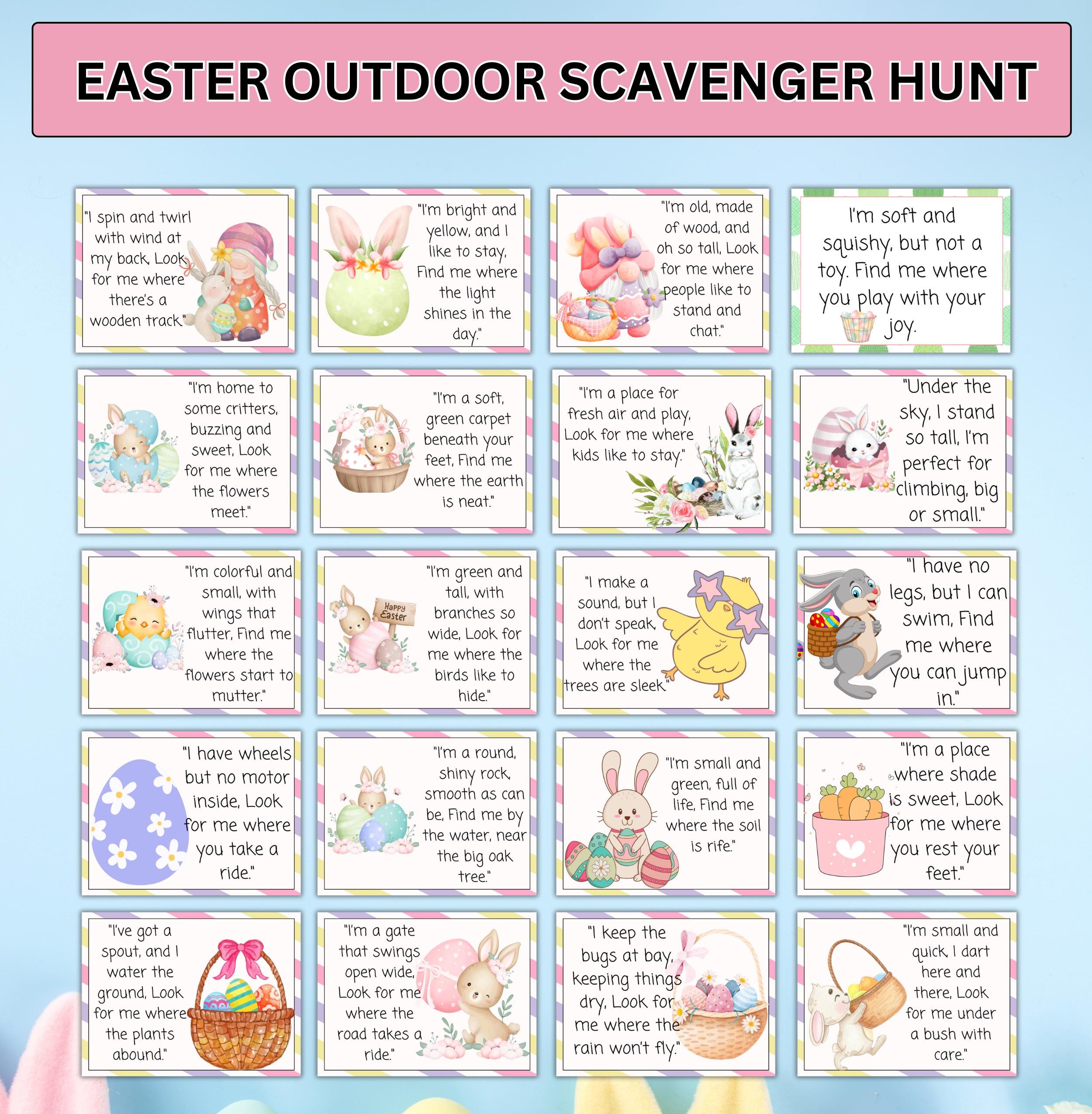 Easter Scavenger Hunt for Kids, Outdoor Easter Game, Treasure Hunt ...