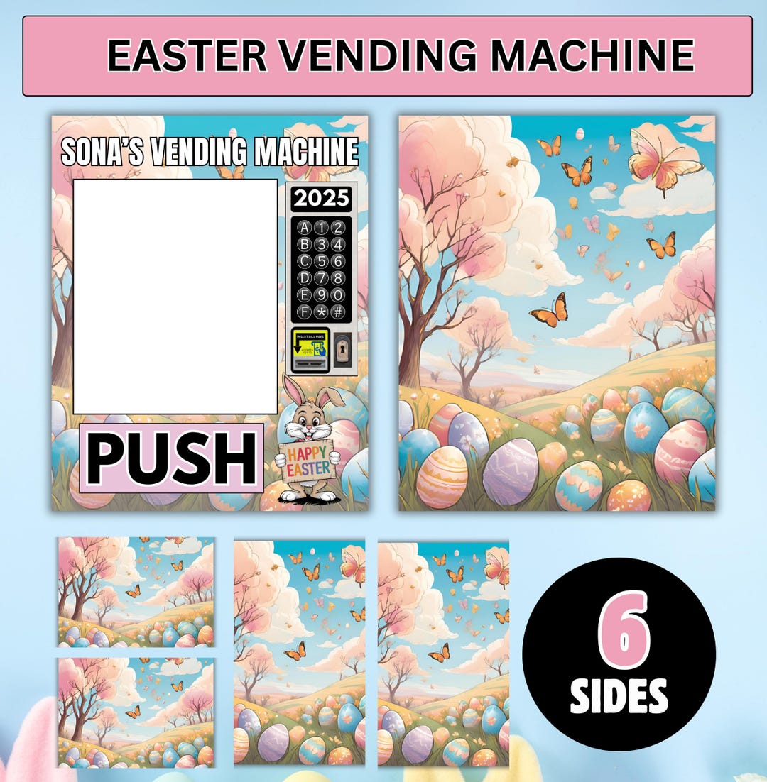 Easter Vending Machine Template, Easter Vending Machine Design, Editable Vending Machine ...