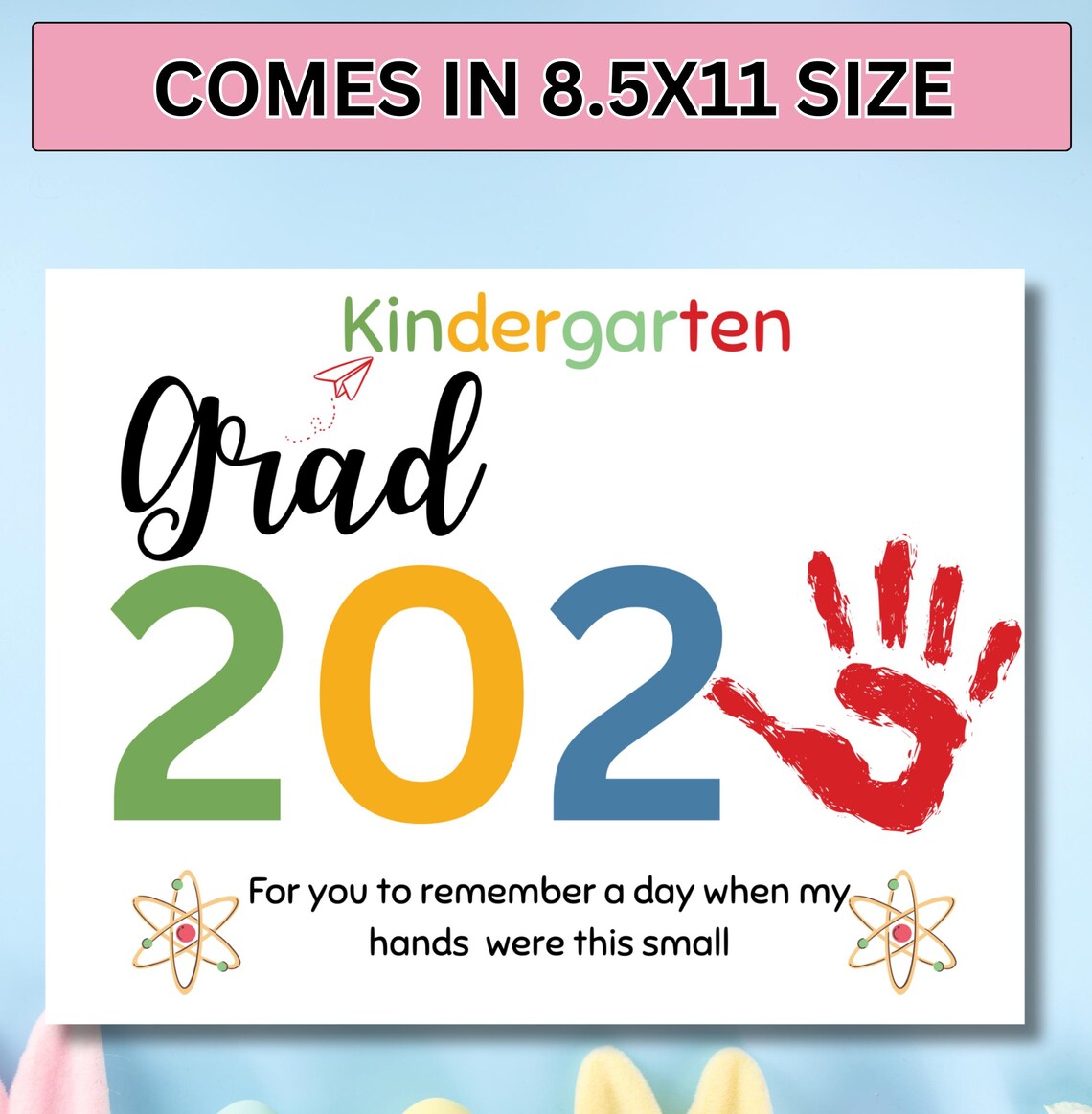 Kindergarten Graduation Handprint Craft for Kids, End of Year Keepsake ...