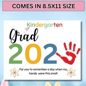 Kindergarten Graduation Handprint Craft for Kids, End of Year Keepsake ...