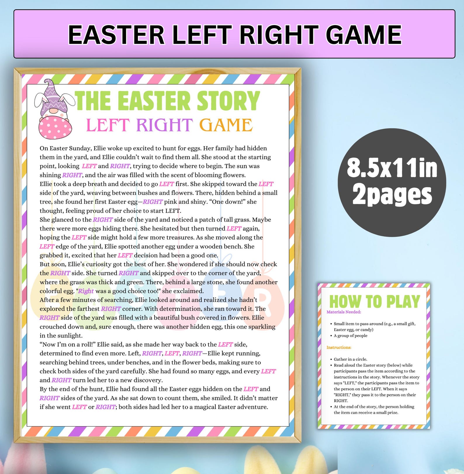 Easter Story Left Right Game, Church Easter, Holy Week Activity ...