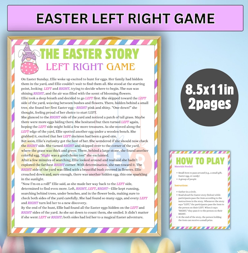 Easter Story Left Right Game, Church Easter, Holy Week Activity ...