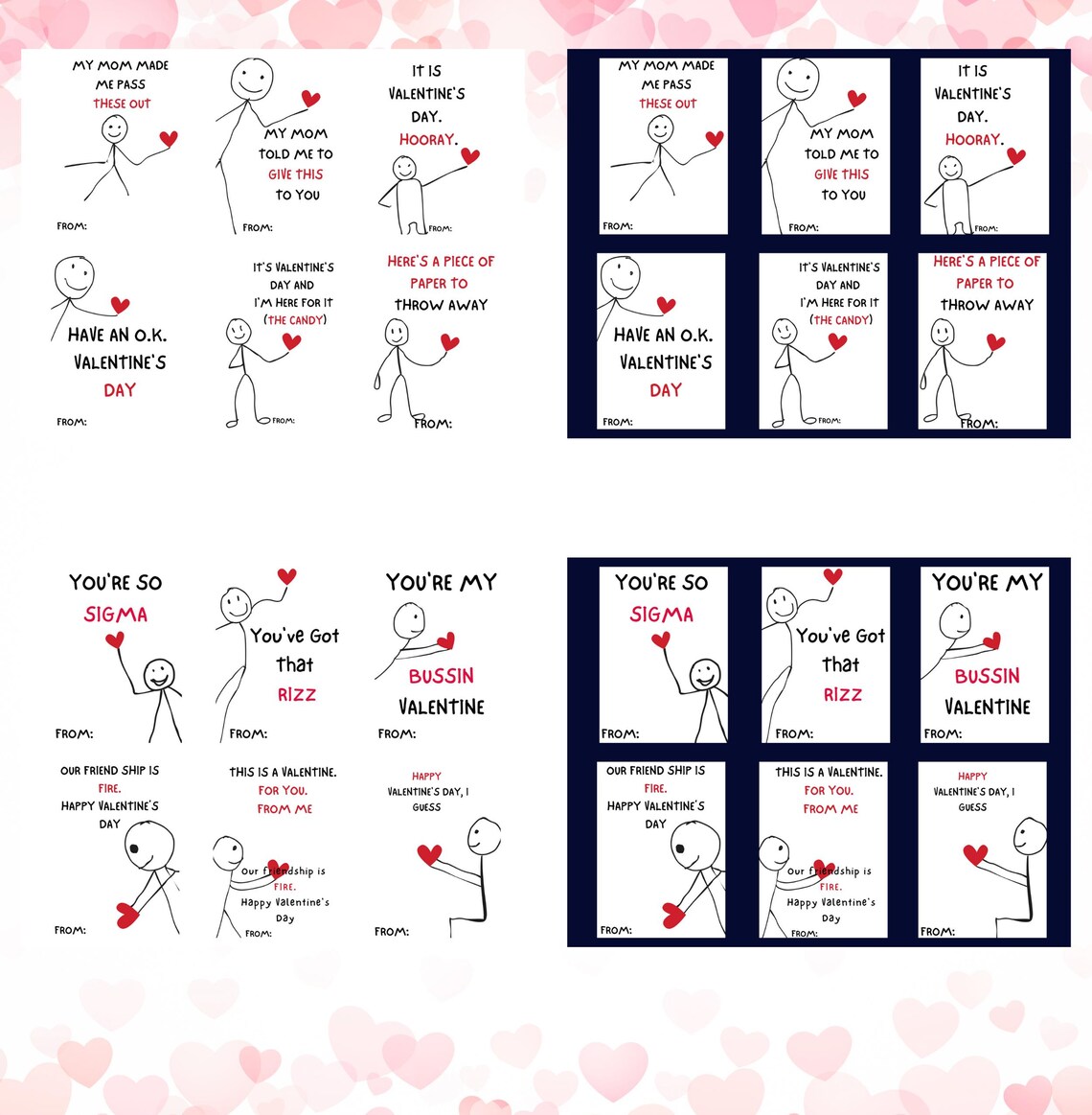 Slang Kids Valentine's Day Cards, Funny Printable Classroom Valentine ...