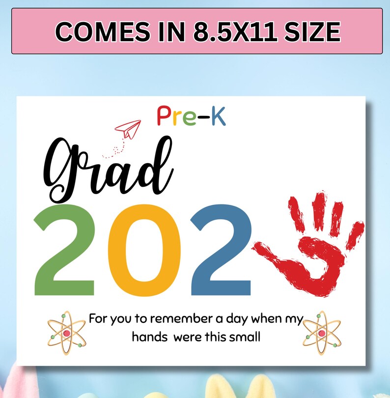 Pre K Graduation Handprint Craft for Kids, End of Year Keepsake Gift ...