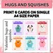 Squishy Valentine Classroom Exchange Card, Hugs and Squishes Tag ...