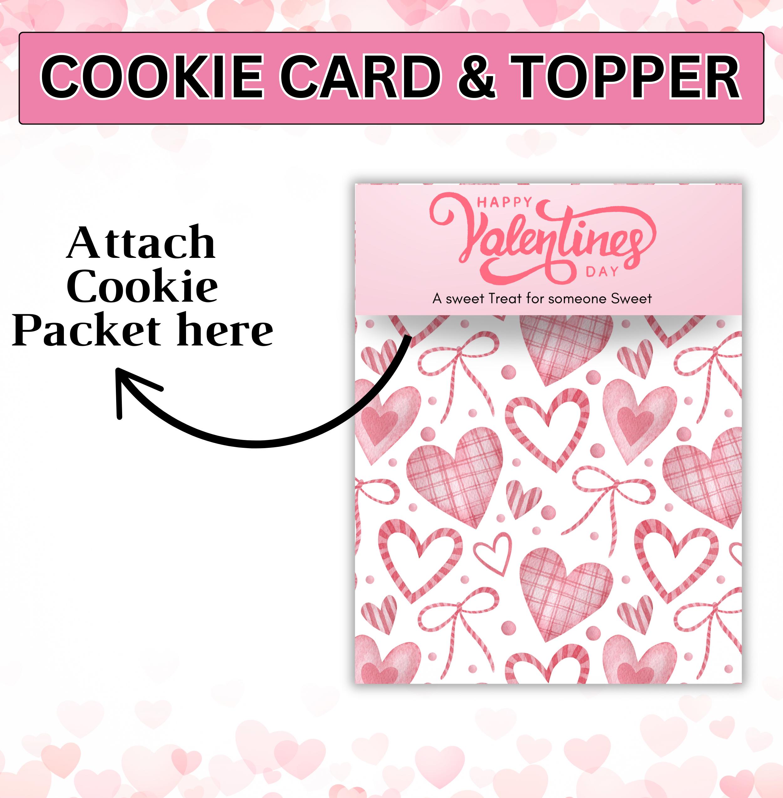 Printable Valentines Mini Cookie Cards, Valentines Cookie Cards, Kids ...