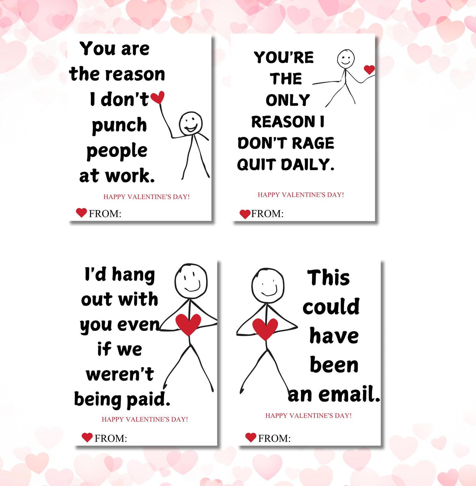 Coworkers Funny Valentine Cards, Funny Workplace Valentine Cards ...