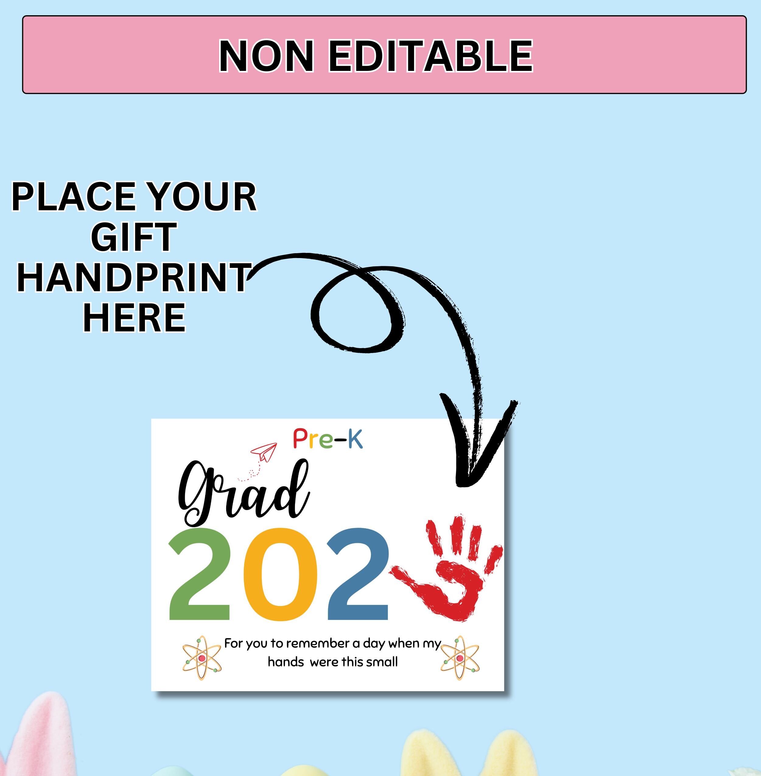 Pre K Graduation Handprint Craft for Kids, End of Year Keepsake Gift ...