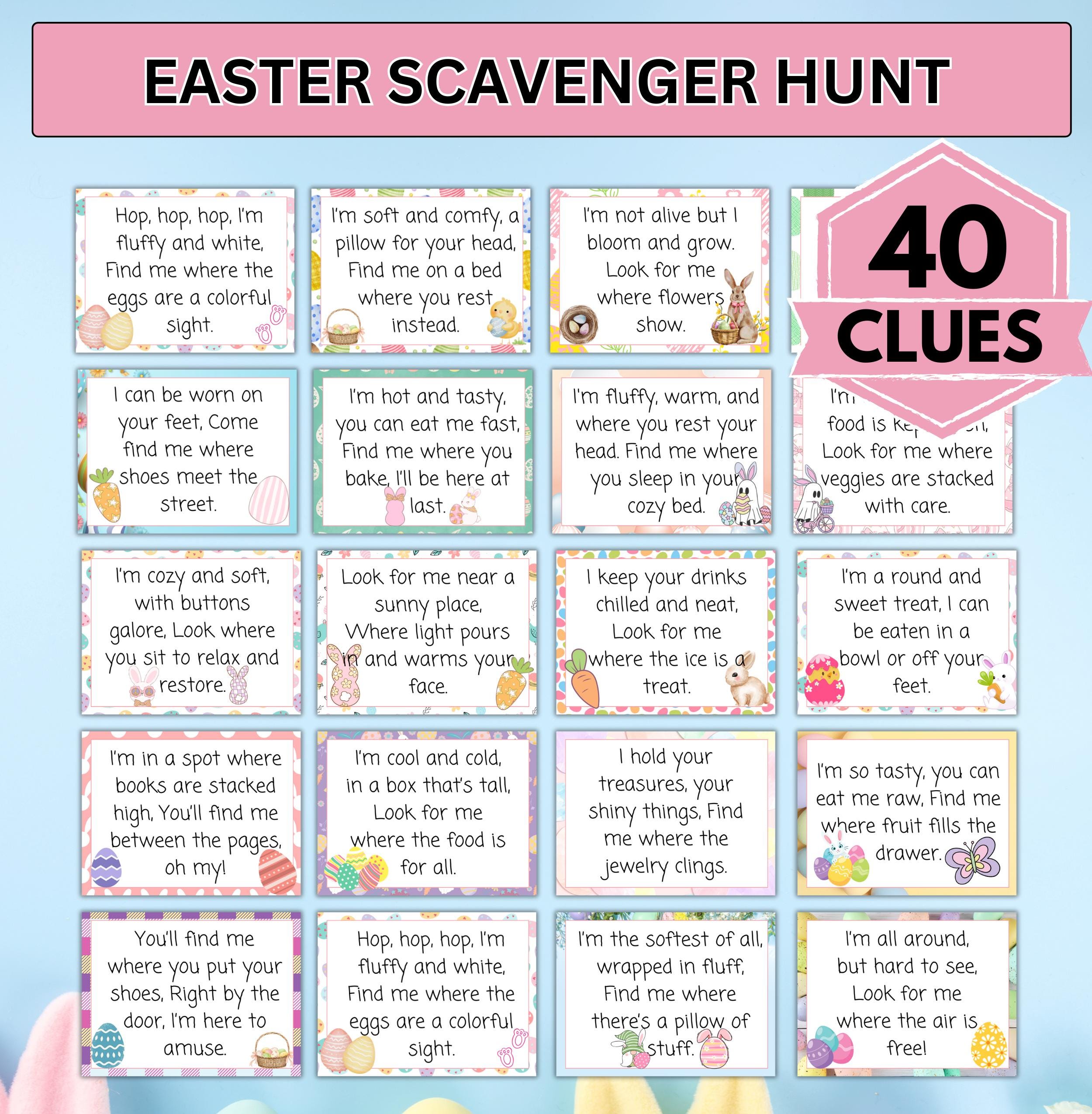 Easter Scavenger Hunt for Kids, Indoor Outdoor Easter Game, Treasure ...