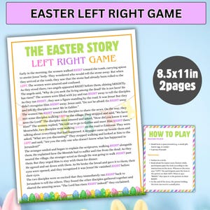 Easter Story Left Right Game, Church Easter, Holy Week Activity ...