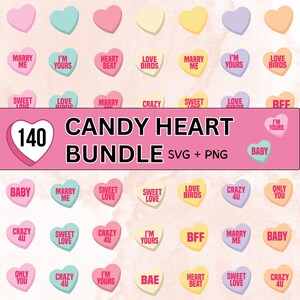 Conversation Valentine Heart SVG PNG Clipart, Valentine Candy Hearts ...